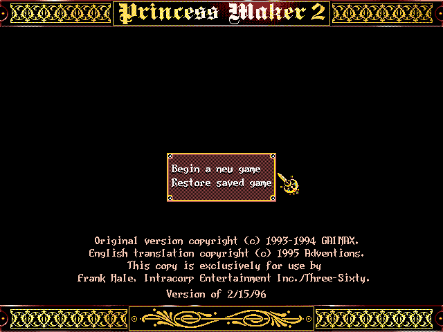 Princess Maker 2 (1996)(Gainax) Game